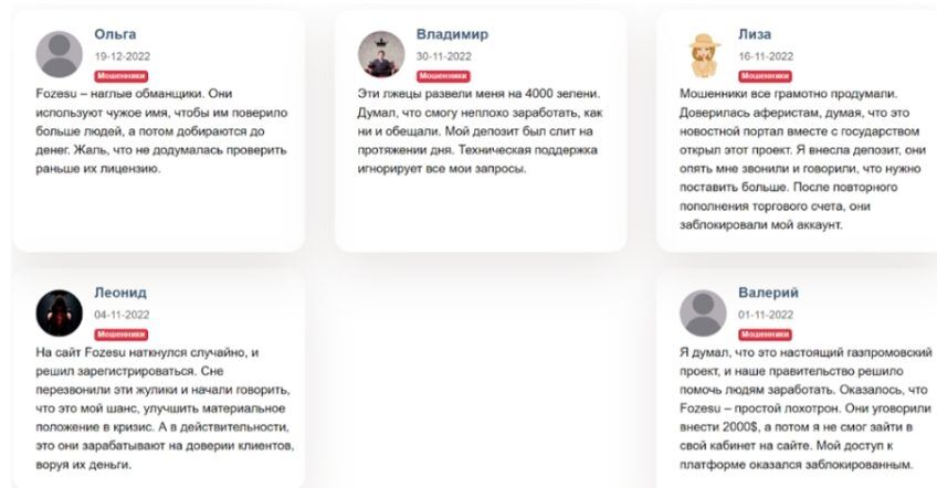 Финансовая пирамида Fozesu (Фозесу) – отзывы жертв, обзор схемы обмана, сливной сайт | TrustViper